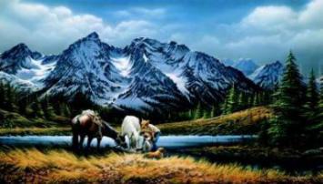 Terry Redlin Limited Edition Print: "For Puprle Mountains Majesty ...