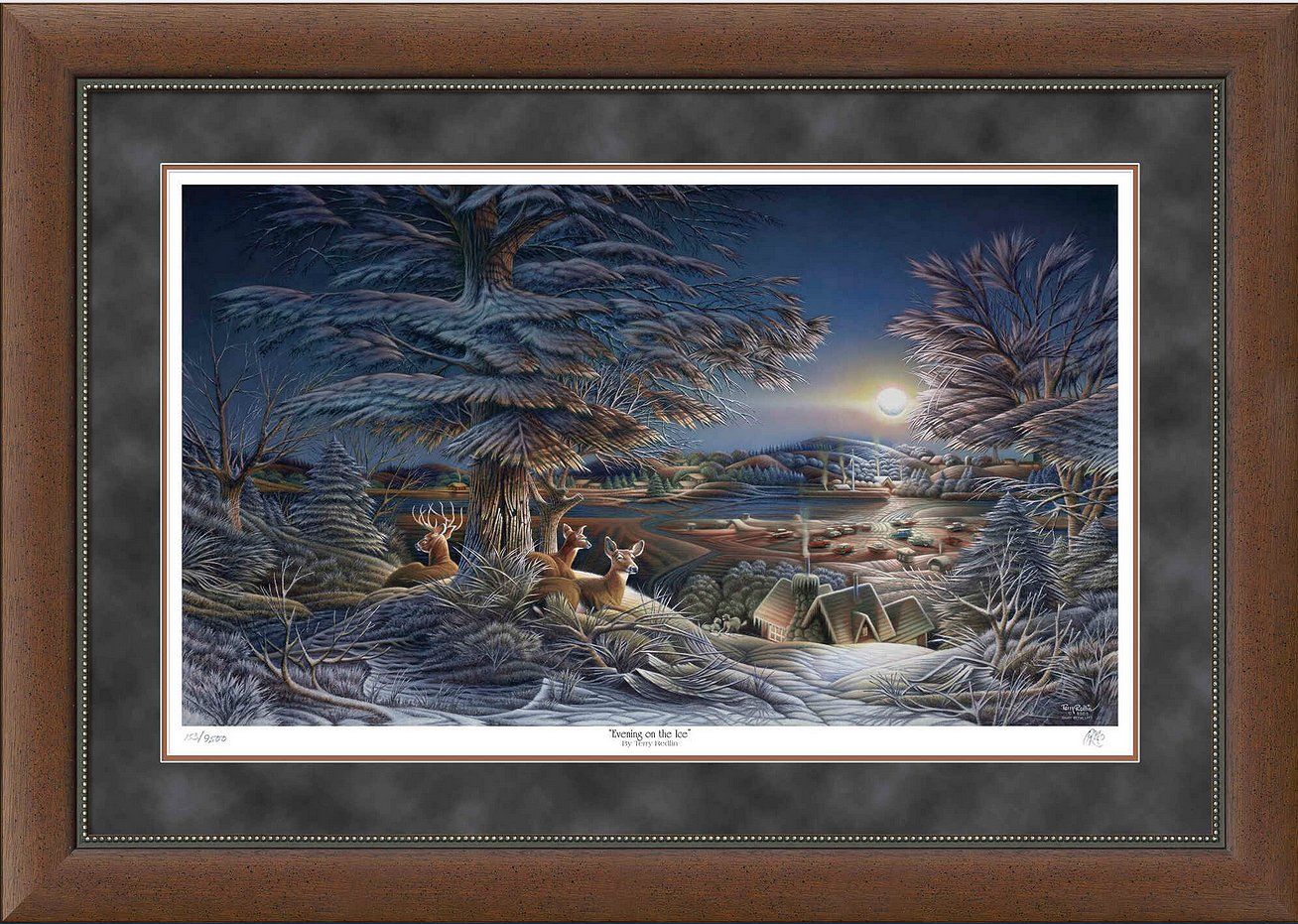 Terry Redlin Artist Signed Deluxe Framed Ltd Ed Print:"Evening on the ...