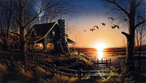 Terry Redlin Print-Signed and Numbered:"Comforts of Home" - Terry Redlin