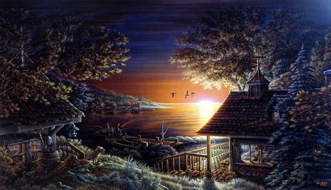 Terry Redlin Print-Signed and Numbered:"Sunset Retreat" - Terry Redlin