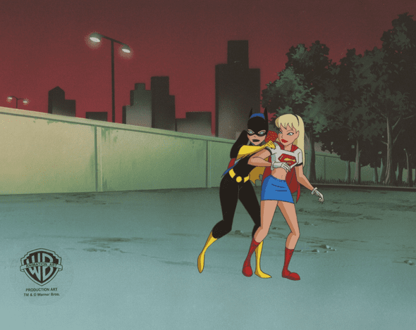 The New Batman Adventures Original Production Cel: "Batgirl and Supergirl" - The New Batman ...