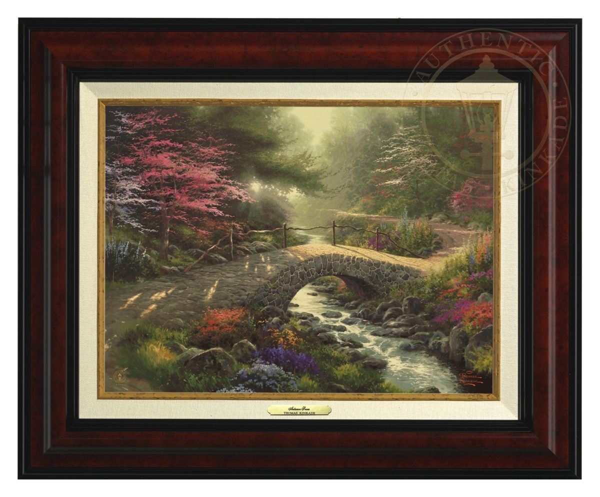 Thomas Kinkade 12" x 16" Framed Canvas Classics:"Bridge of Faith ...