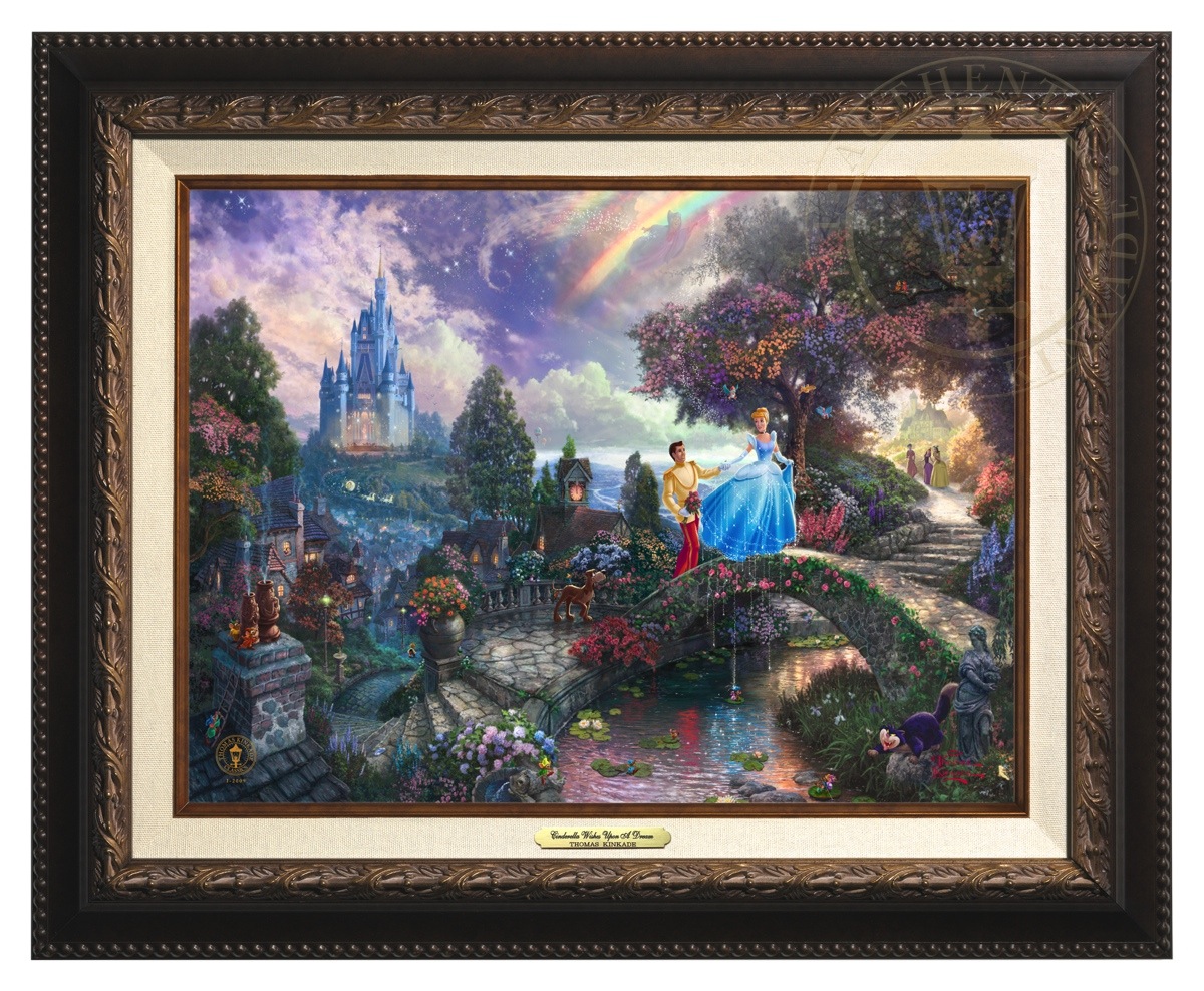 Thomas Kinkade 12" x 16" Framed Canvas Classics:"Disney Cinderella ...