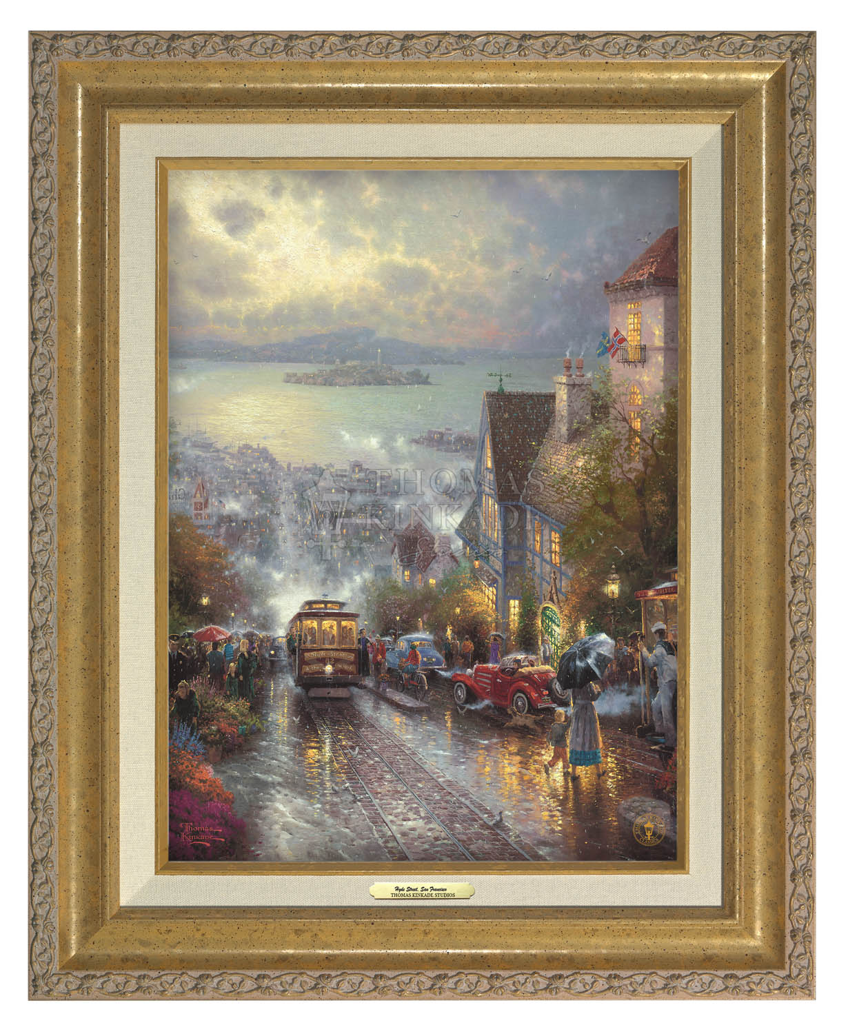 Thomas Kinkade 12" x 16" Framed Canvas Classics:"Hyde Street and the ...