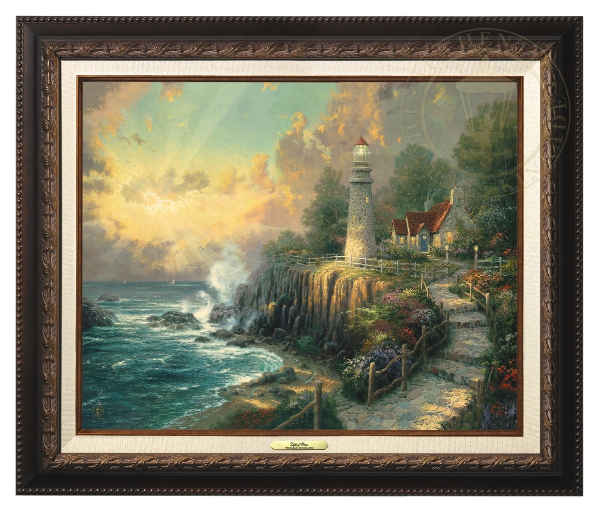 Thomas Kinkade 16" x 20" Framed Canvas Classics:"The Light of Peace ...