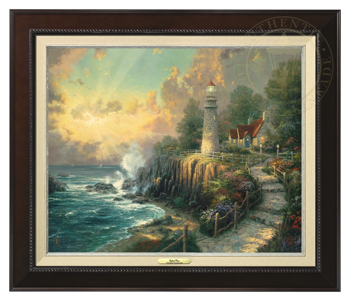 Thomas Kinkade 16" x 20" Framed Canvas Classics:"The Light of Peace ...