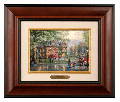 Thomas Kinkade 5" x 7" Framed Brushworks:"Hometown Firehouse ...