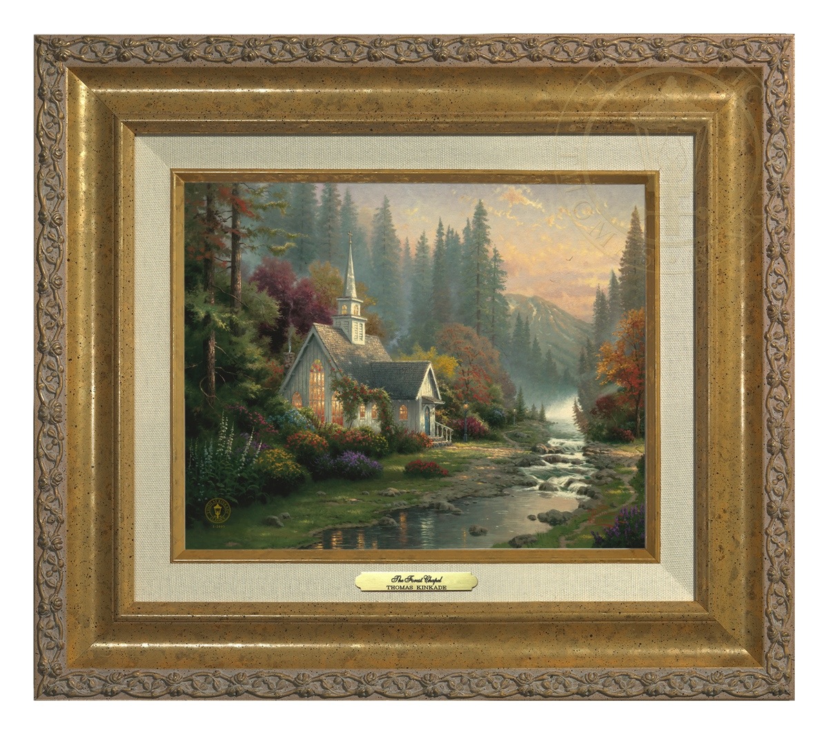 Thomas Kinkade 8" x 10" Framed Canvas Classics:"The Forest Chapel ...