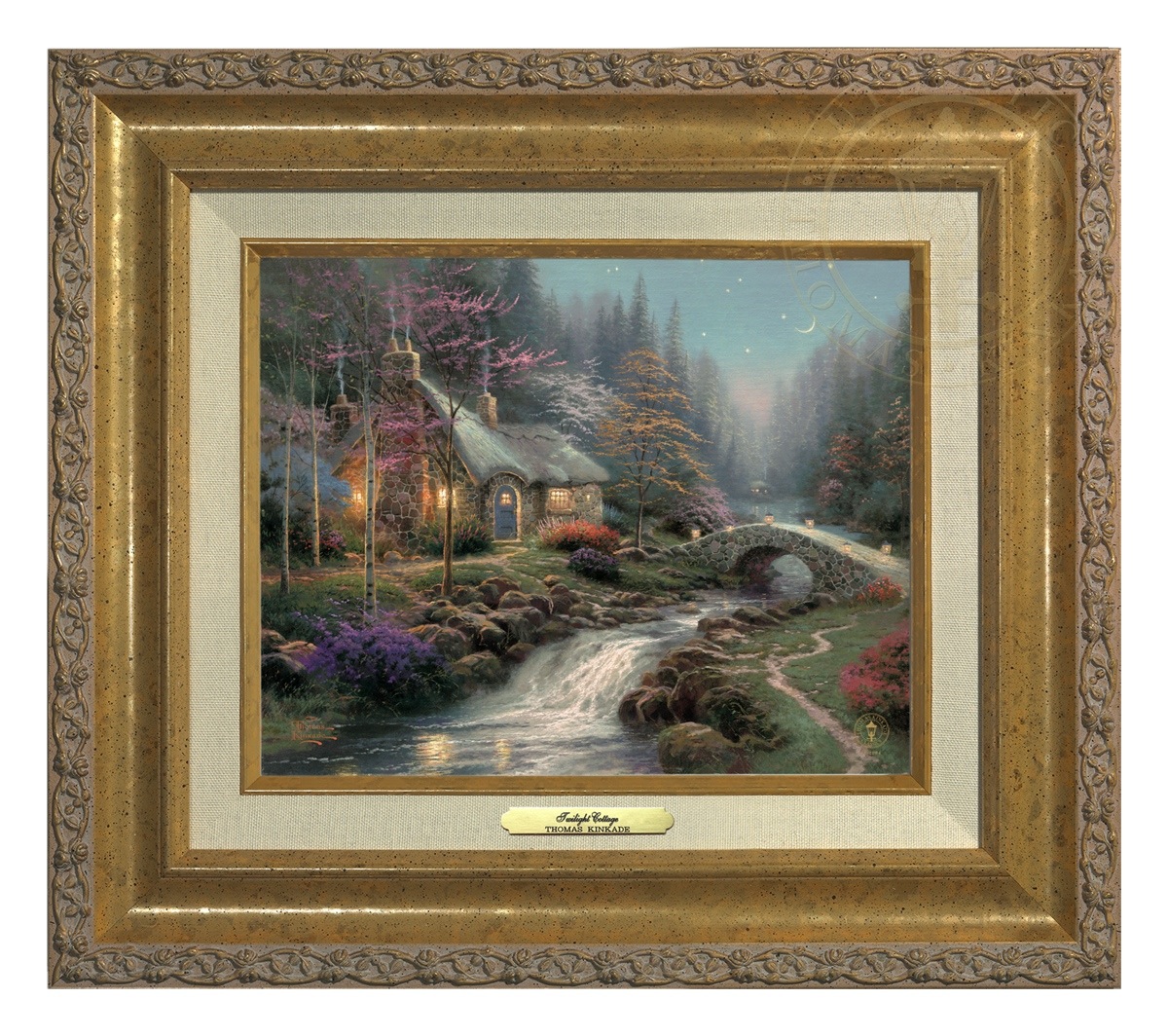 Thomas Kinkade 8" x 10" Framed Canvas Classics:"Twilight Cottage ...