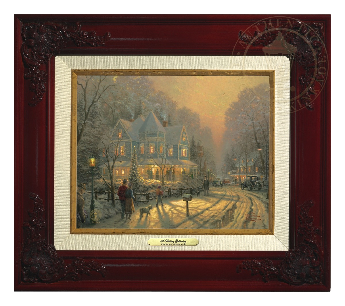 Thomas Kinkade 9" x 12" Framed Canvas Classics:"A Holiday Gathering ...