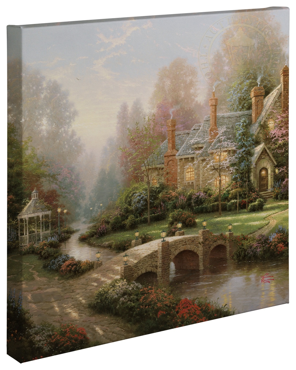 Thomas Kinkade Studios: "Beyond Spring Gate - 20' x 20' Gallery Wrapped ...