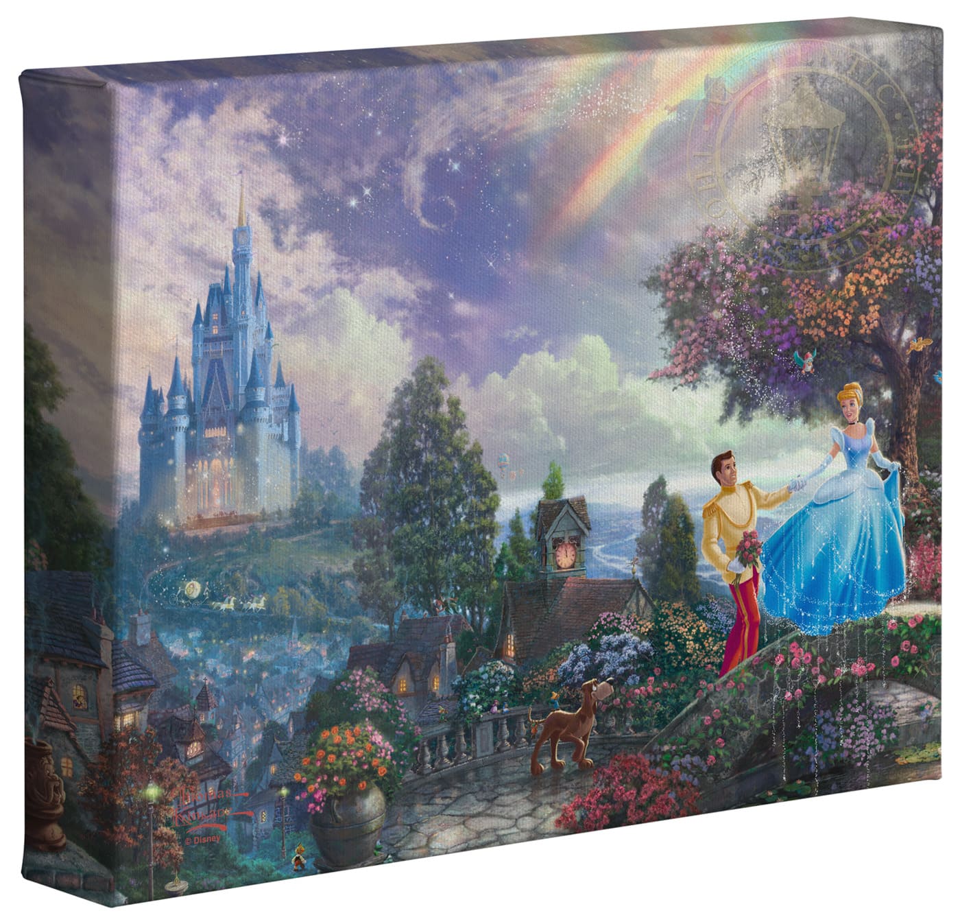Thomas Kinkade Studios: "Disney Cinderella Wishes Upon A Dream - 8' x ...