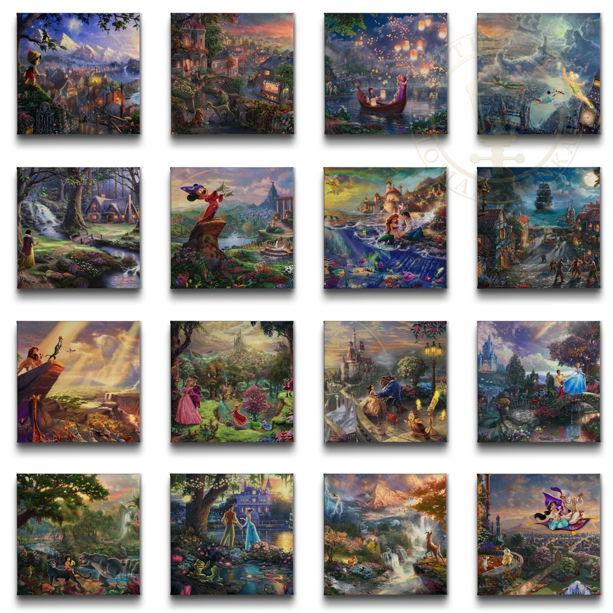 Thomas Kinkade Studios: "Disney Ultimate Collection 2014 (Set of 16 ...