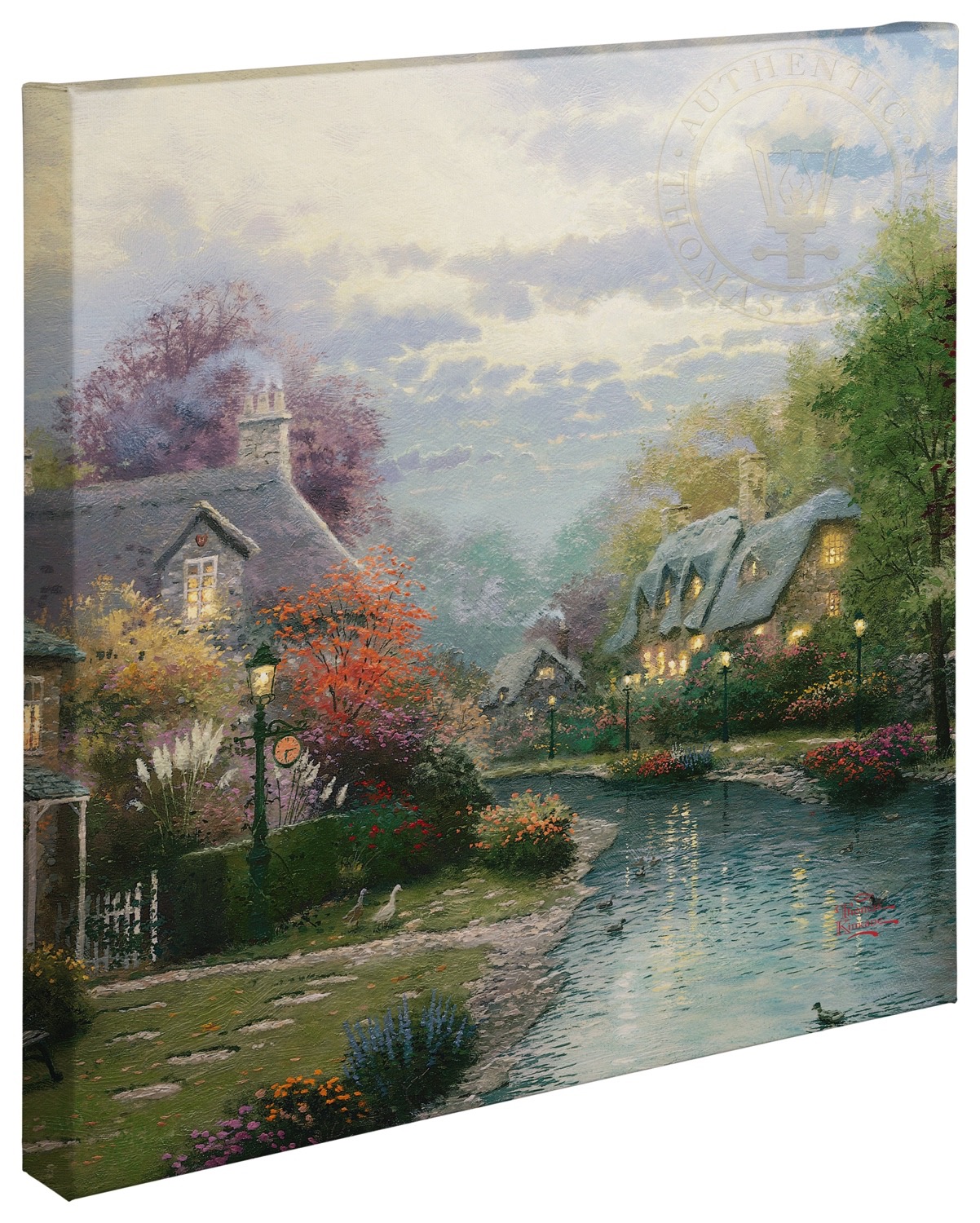 Thomas Kinkade Studios: "Lamplight Brooke - 20' x 20' Gallery Wrapped ...