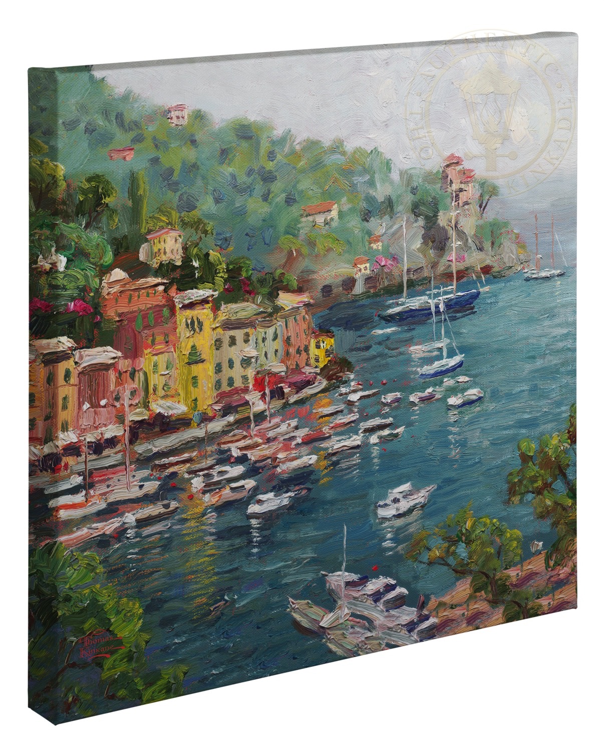 Thomas Kinkade Studios: "Portofino - 20' x 20' Gallery Wrapped Canvas ...