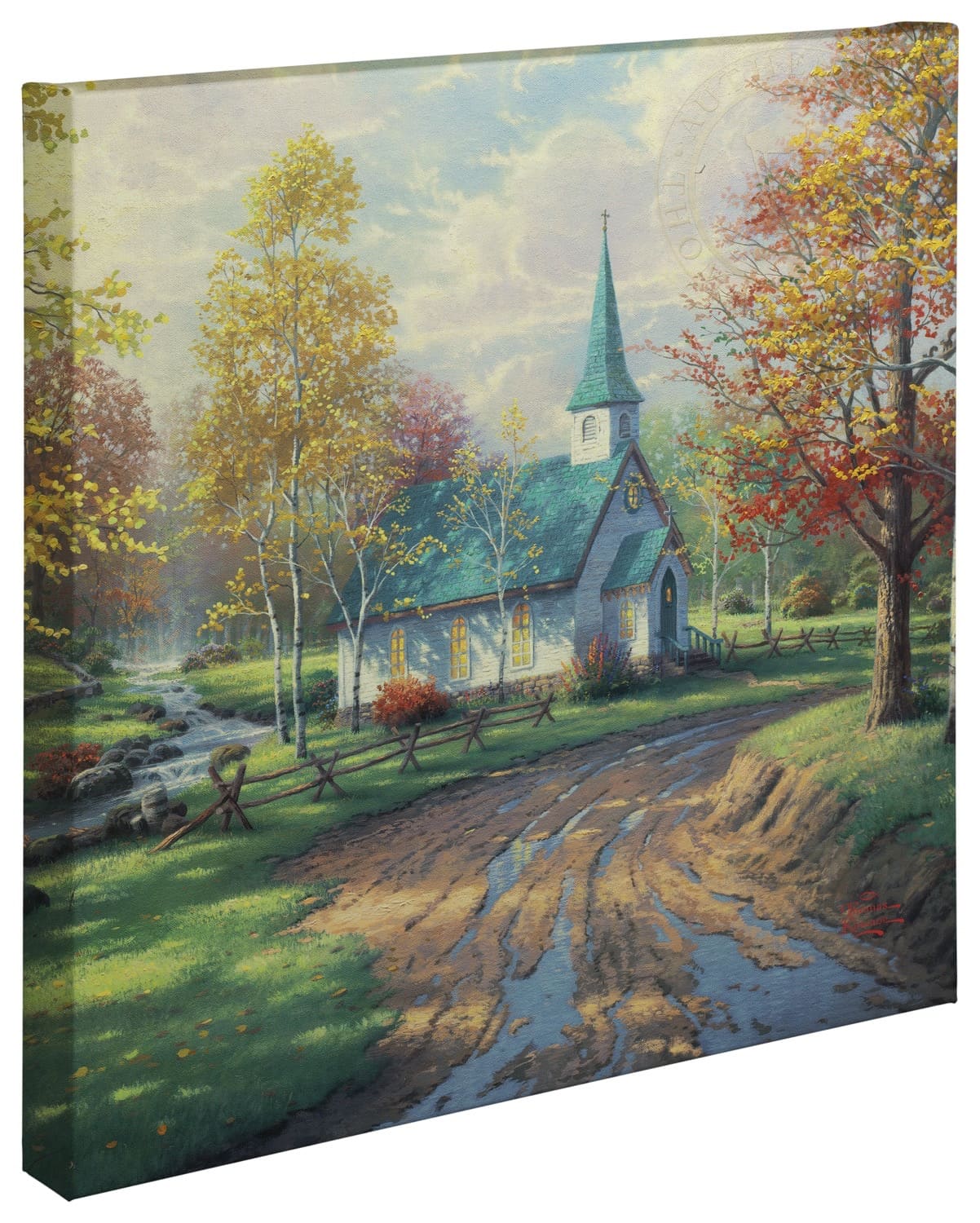 Thomas Kinkade Studios: "The Aspen Chapel - 20' x 20' Gallery Wrapped ...