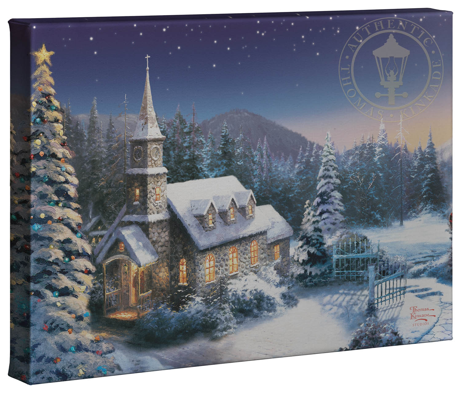 Thomas Kinkade Studios: "The Church Yard - 10' x 14' Gallery Wrapped ...
