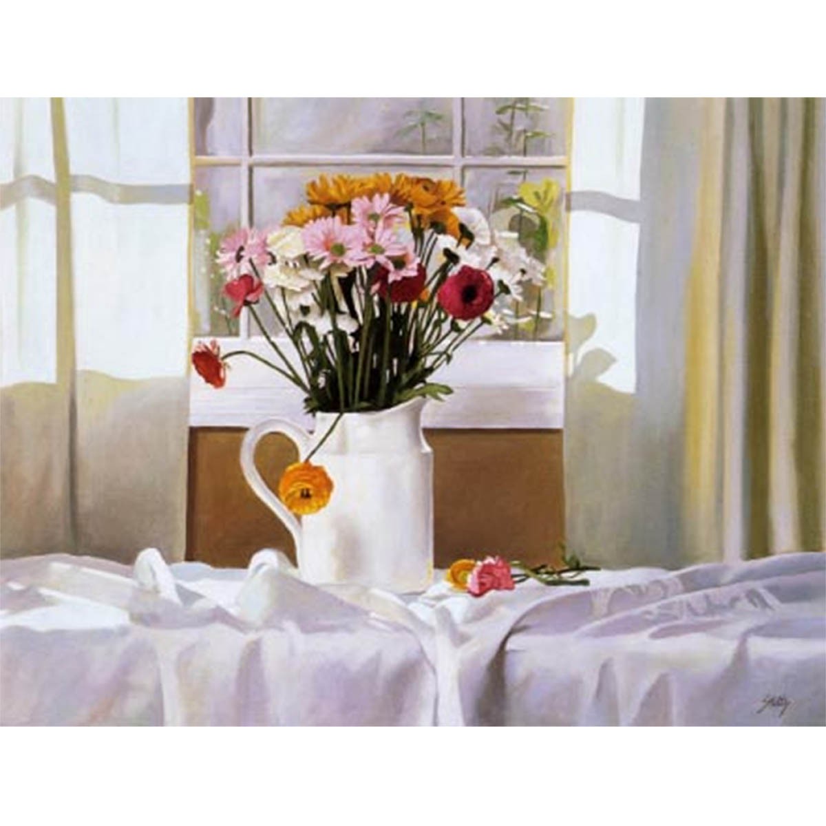 Thomas Stiltz Limited Edition Serigraph on Canvas:"The White Pitcher ...