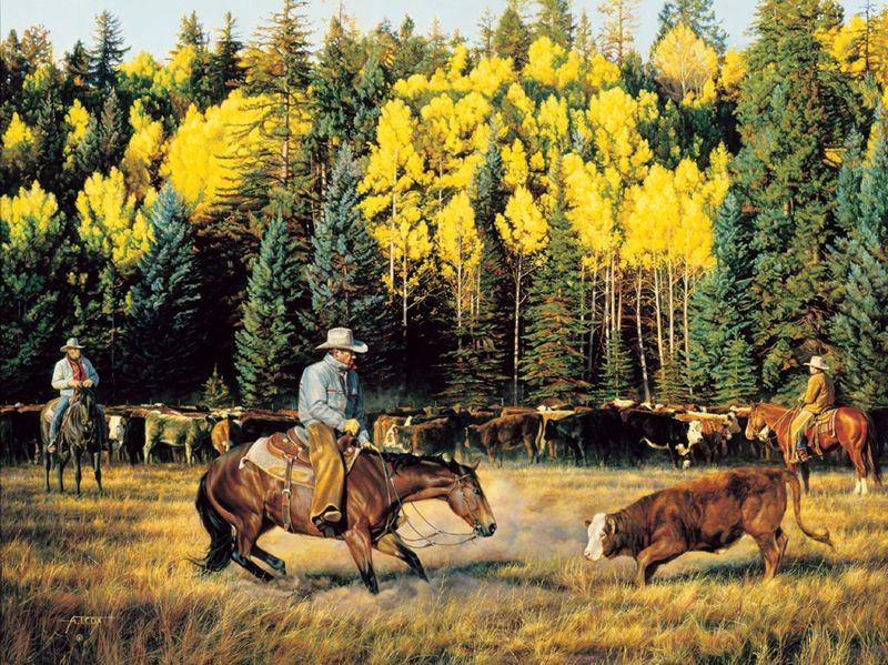 Tim Cox Signed Limited Edition Artist Proof Canvas:"Cowhorse Boogie ...
