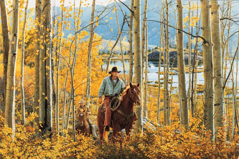 Tim Cox Artist Signed Limited Edition Print:"Leaves of Gold" - Tim Cox