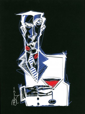 Tim Rogerson Signed and Numbered Serigraph on Paper: "Cocktails and ...