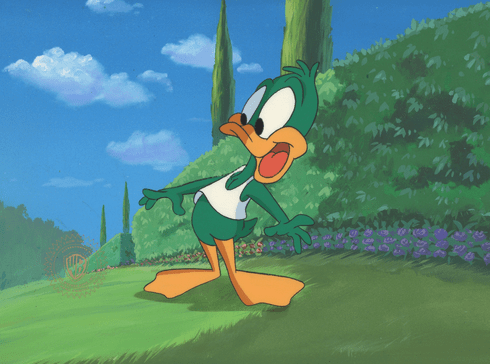 Tiny Toons Original Production Cel on Original Background: "Plucky Duck ...