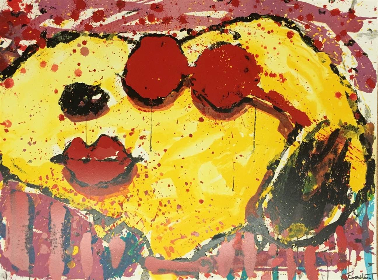 Tom Everhart Hand Signed Limited Edition Lithograph:"Very Cool Dog Lips ...