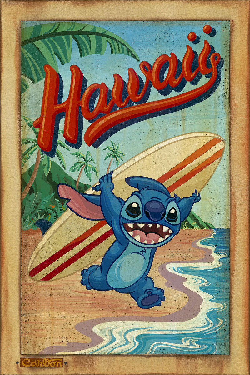 Trevor Carlton Artist Signed Disney Ltd Ed Gallery Wrap Canvas:"Surf's Up!- Canvas" - New Releases