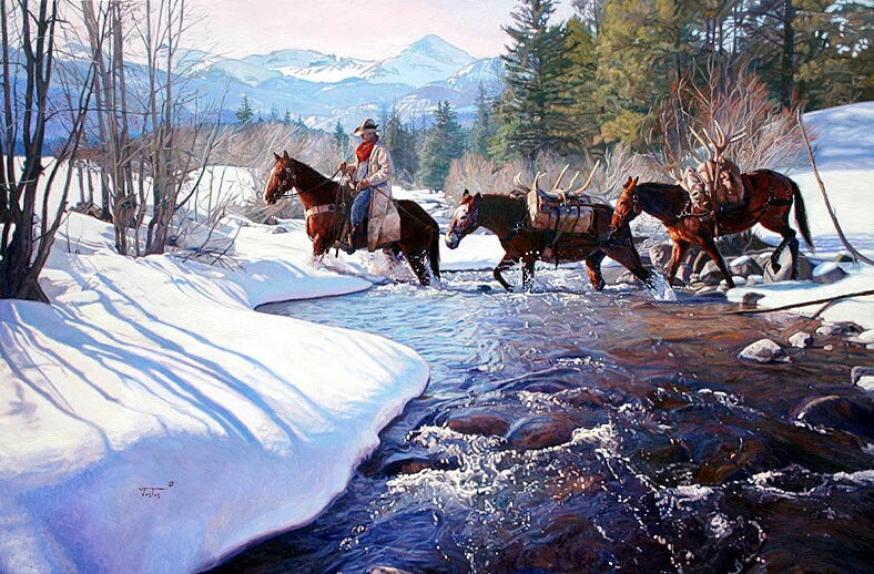Wayne Justus Limited Edition Canvas Giclee:"Rocky Mountain Outfitter ...