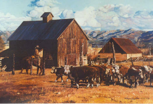 Wayne Justus Limited Edition Print:"Last Fall Gathering" - Wayne Justus