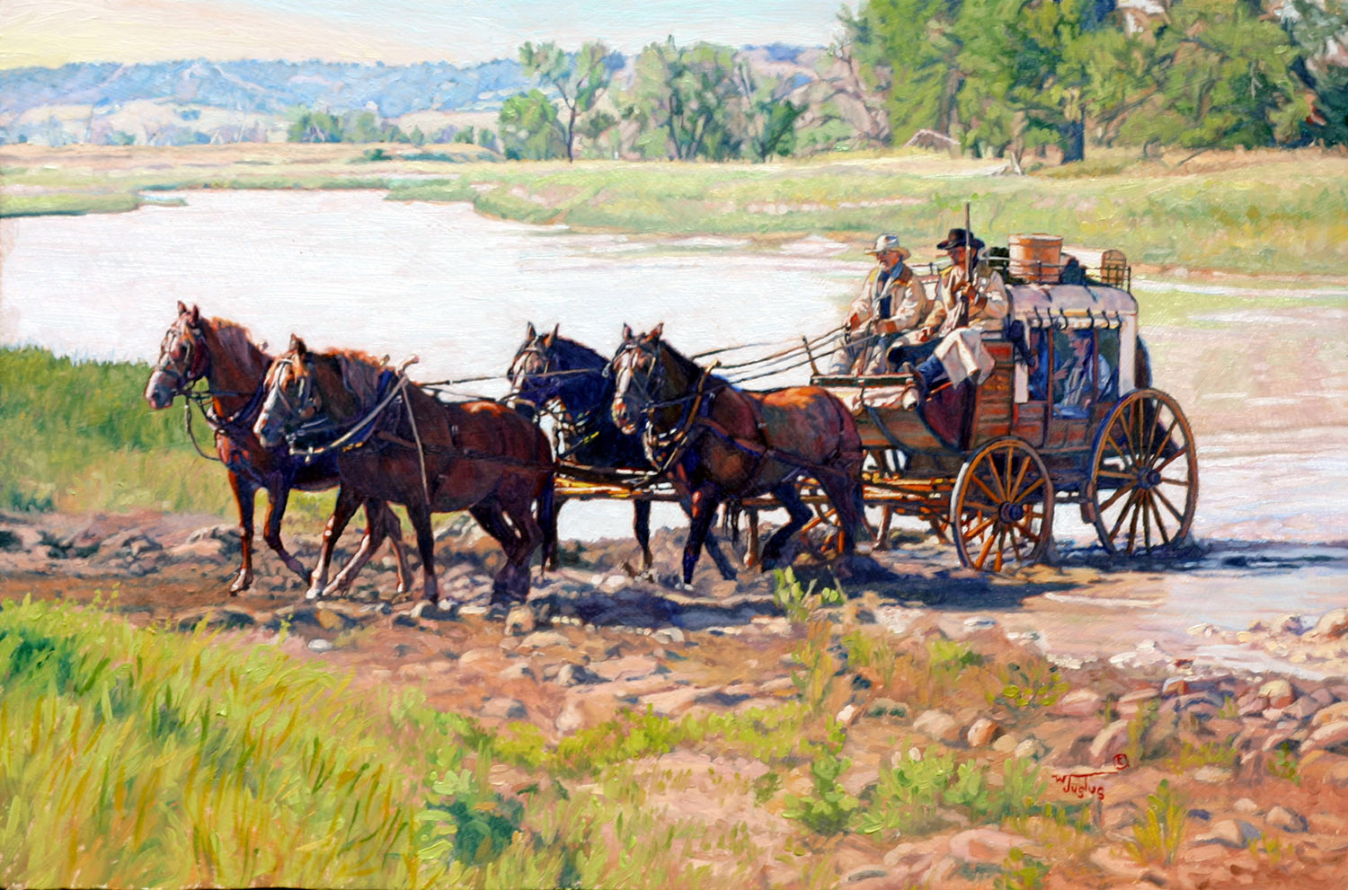Wayne Justus Original Oil:"Cheyenne River Crossing" - Wayne Justus ...