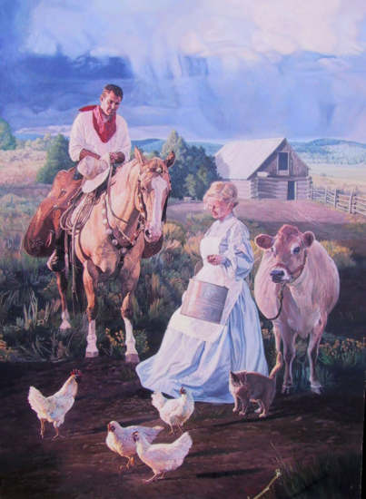 Wayne Justus Original Oil:"Range Romance" - Wayne Justus Originals