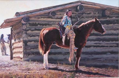 Wayne Justus Original Oil:"Sioux Warrior" - Wayne Justus Originals