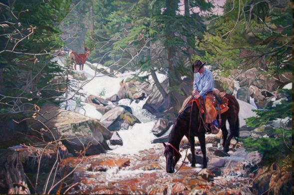 Wayne Justus Original Oil:"Spring Thaw" - Wayne Justus