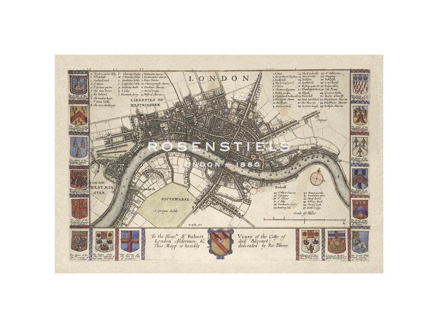 Wenceslaus Hollar Hand Numbered Limited Edition Print on Paper :"Plan ...