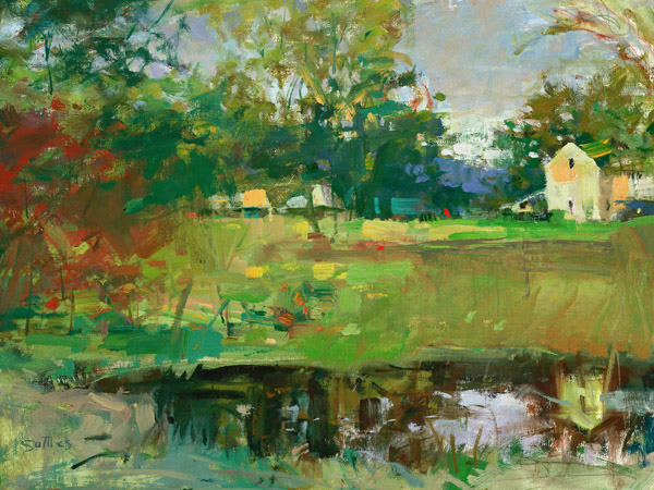 William Suttles 30 x 40 Open Edition Giclee on Canvas:"Town Creek Pond ...