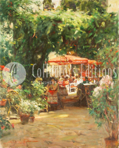 Wren Limited Edition Embellished Giclee on Canvas :"Café St. Remy ...