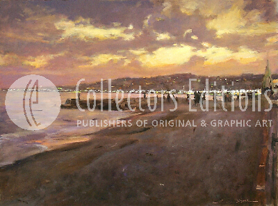 Wren Limited Edition Embellished Giclee on Canvas :"Sunset at Nice ...