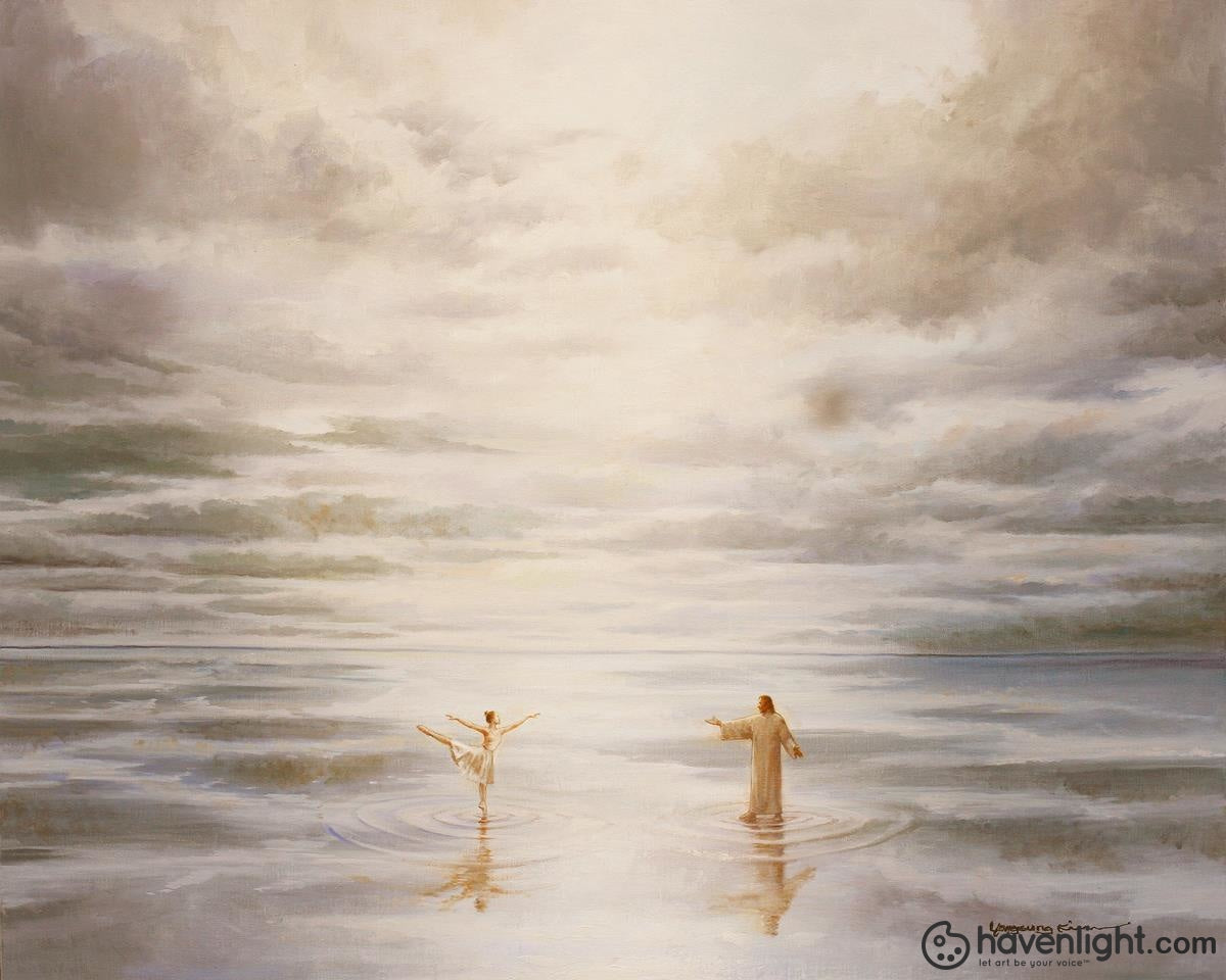 Yongsung Kim Fine Art Canvas Giclee: "Dancing on Water" - Yongsung Kim