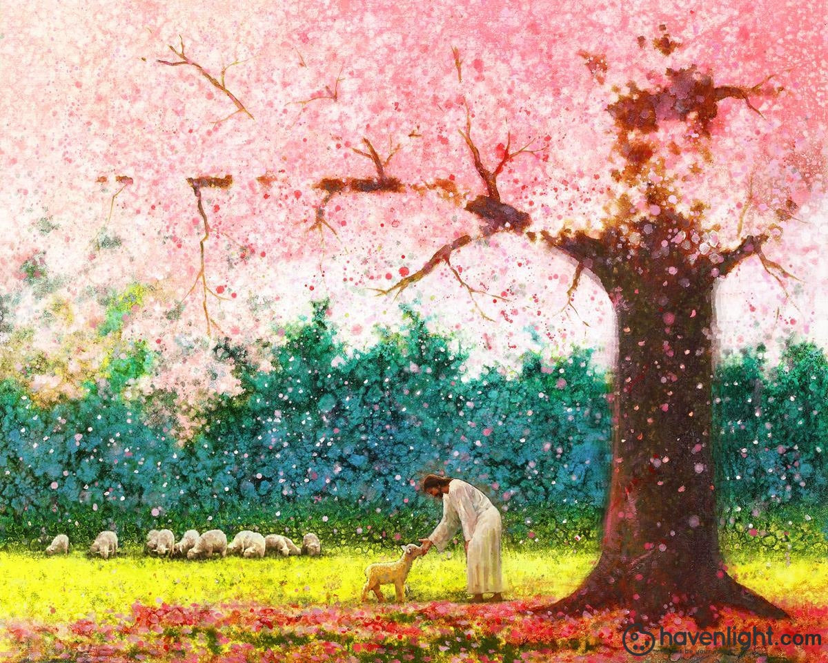 Yongsung Kim Fine Art Canvas Giclee: "In Green Pastures" - Yongsung Kim