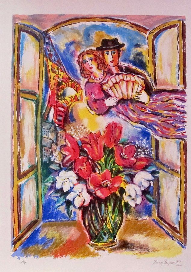 Zamy Steynovitz Hand Signed Limited Edition Serigraph:"Lovers At The ...