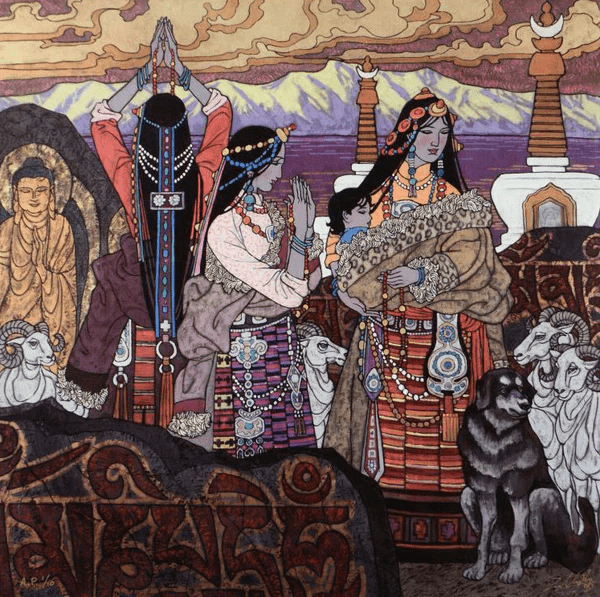 Zu Ming Ho Limited Edition Artist Proof Giclée on Canvas: "Propitious ...