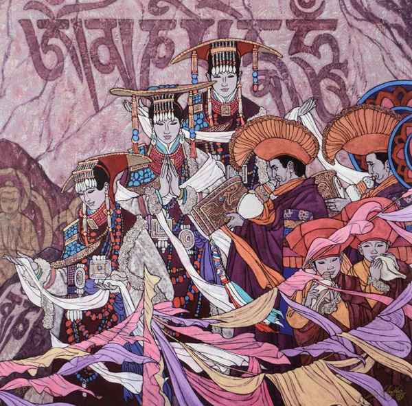 Zu Ming Ho Limited Edition Artist Proof Giclée on Canvas: "The Cloth ...