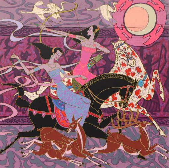 Zu Ming Ho Limited Edition Serigraph on Paper: "Spring Ritual" - Zu Ming Ho