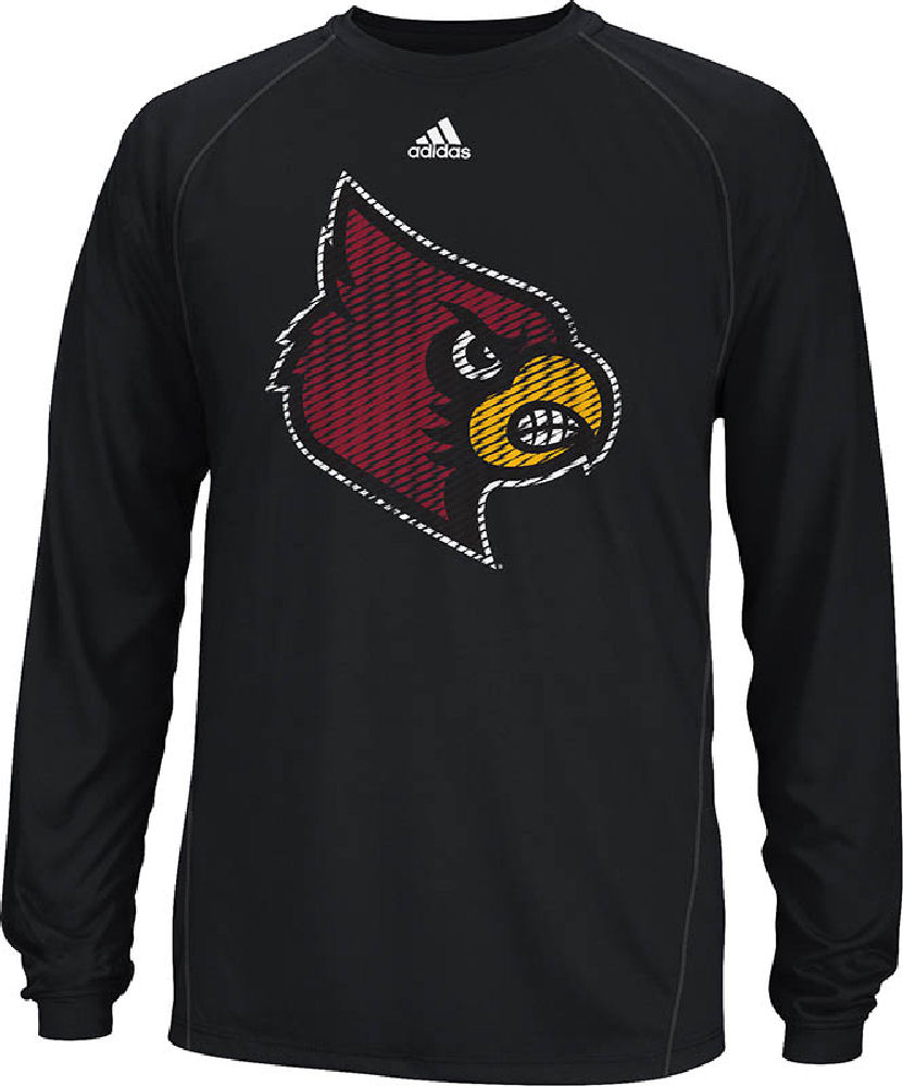 adidas Louisville Cardinals Black Razor Logo Performance Long Sleeve ...