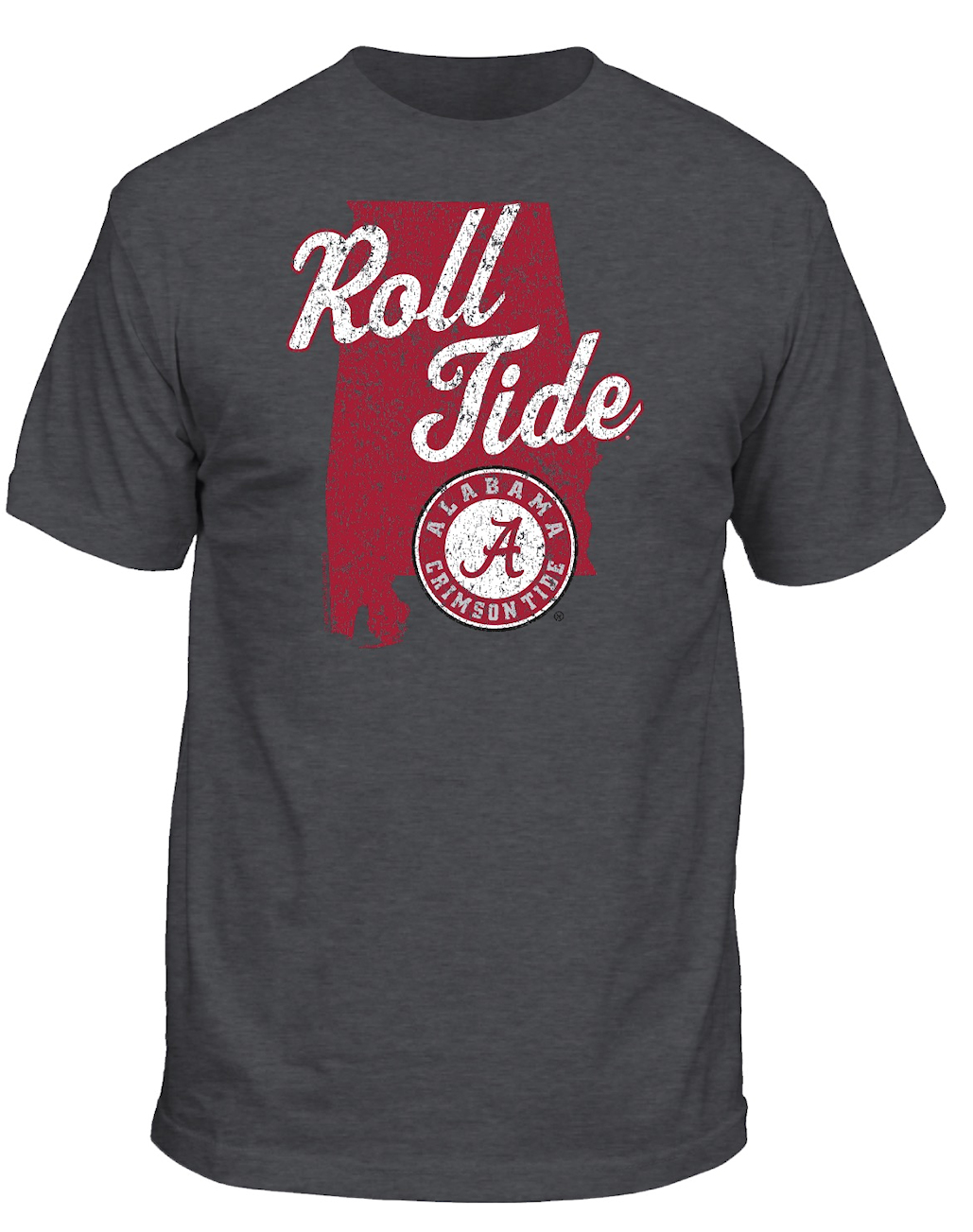 Alabama Crimson Tide Men's Charcoal Grey State of Short Sleeve T Shirt ...