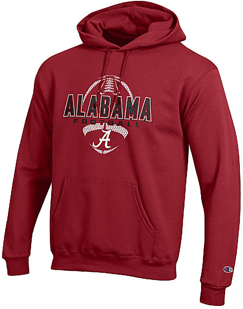 Alabama Crimson Tide Crimson Football Powerblend Screened Hoodie ...