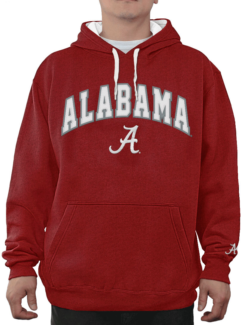 NCAA Alabama Crimson Tide Crimson Embroidered College Classic Hoodie ...