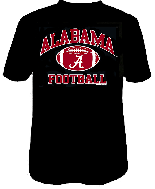 Alabama Crimson Tide Black Football Graphic Short Sleeve T Shirt ...