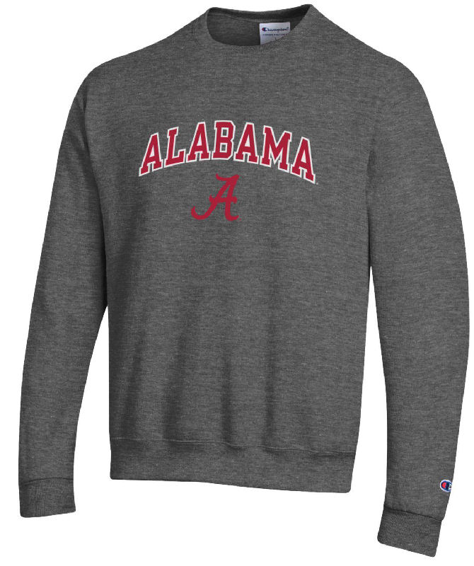 Alabama Crimson Tide Grey Stadium Powerblend Screened Crew Sweatshirt ...